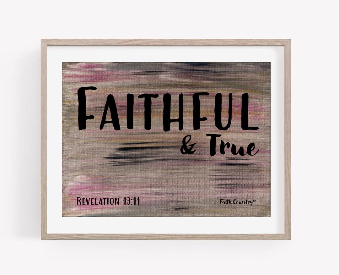 Christian Wall Art Revelation Faithful & True Bible Verse Original ...
