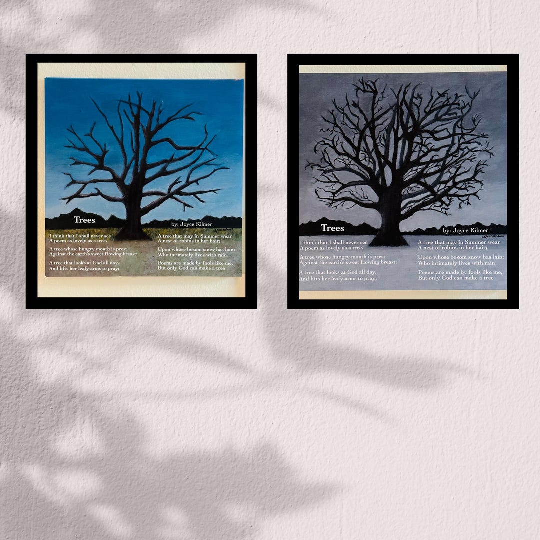 Joyce Kilmer "trees" Poem Art Print – Nature Poetry Wall Decor for ...