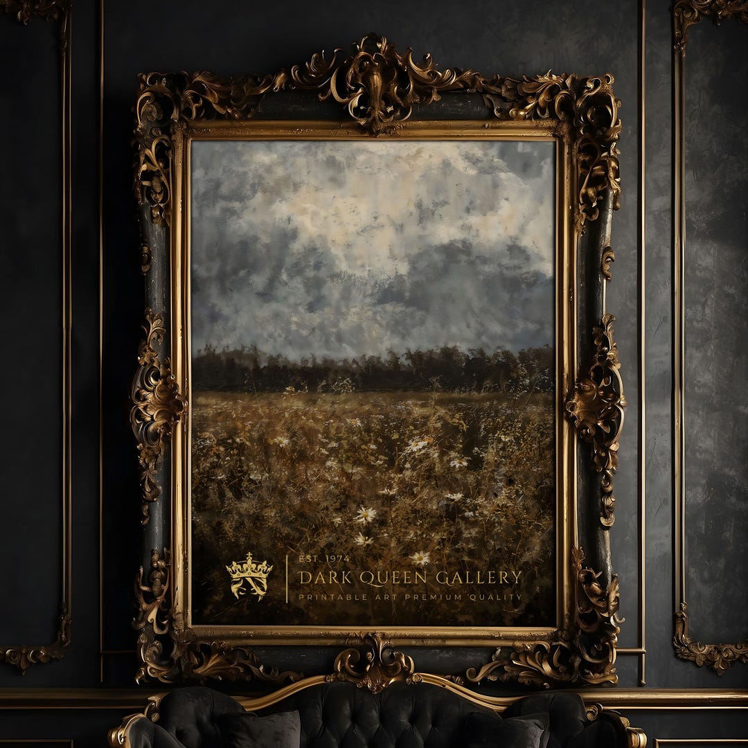 Dark Field Print: Gothic Cottagecore Landscape Wall Art (instant ...