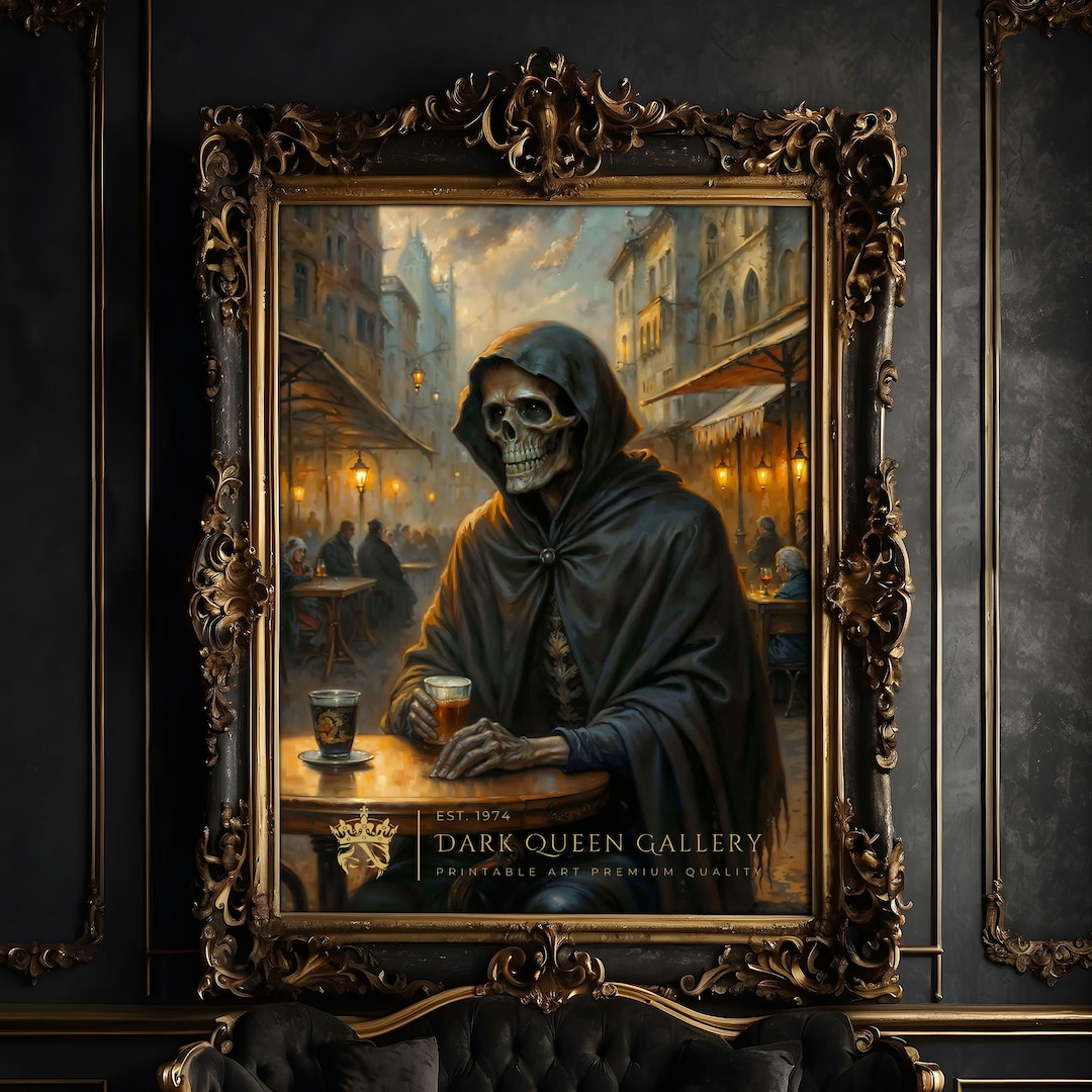 Skeleton Monk Dark Horror Gothic Wall Art - Large Printable Digital ...