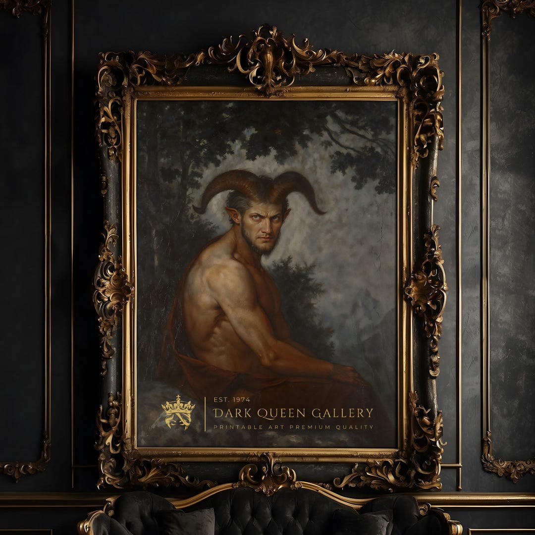Dark Satyr Portrait: Gothic Pagan Deity Art & Antique Mythos (digital ...