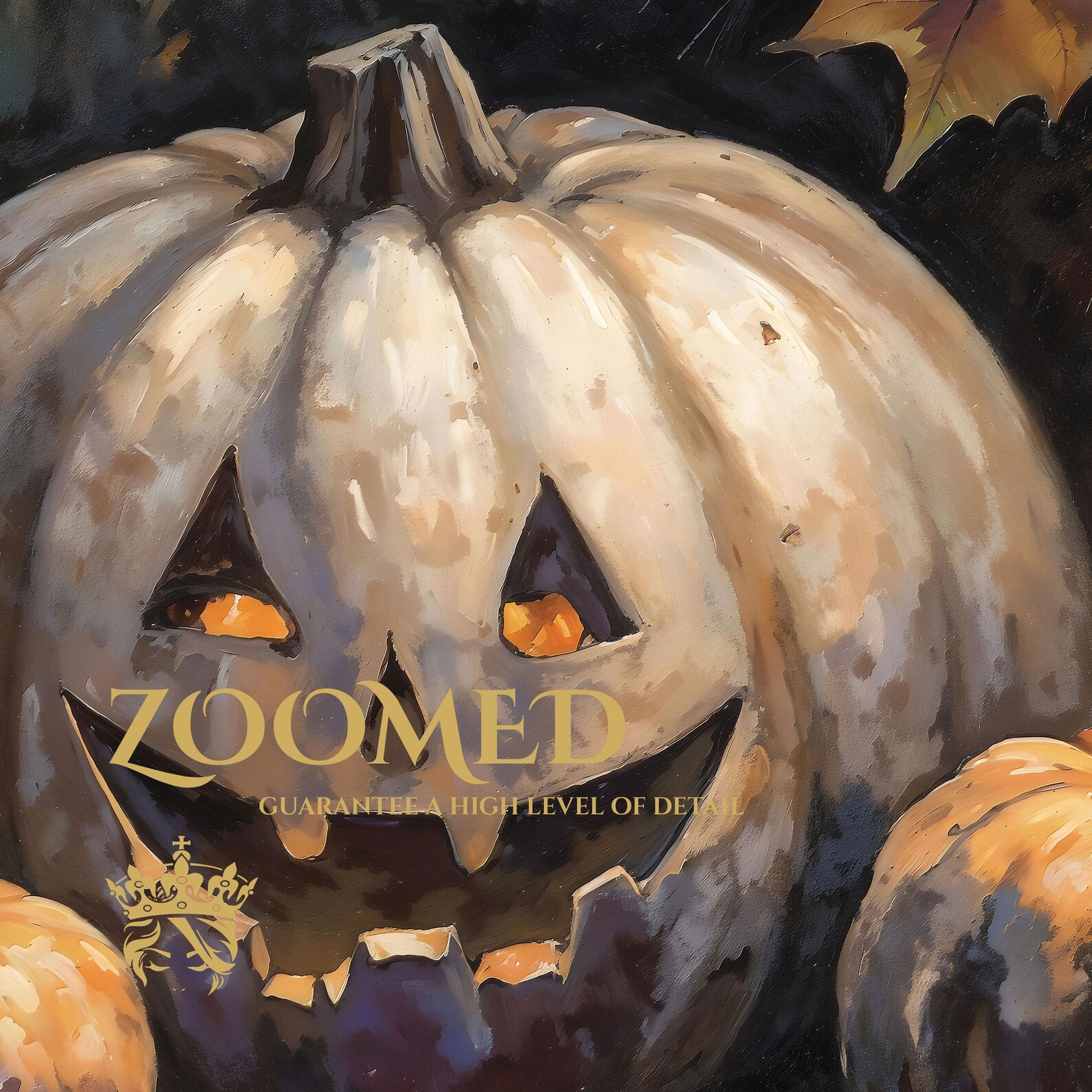 Gothic Halloween Pumpkin Print: Spooky Cottagecore Wall Art (digital ...