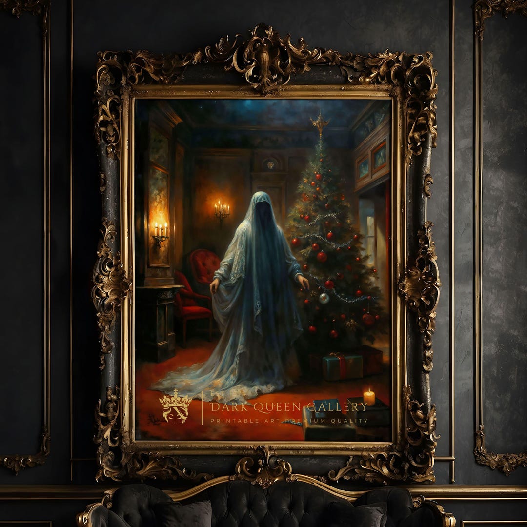 Ghost of Christmas Art | Dark Academia Holiday Print | Ethereal ...