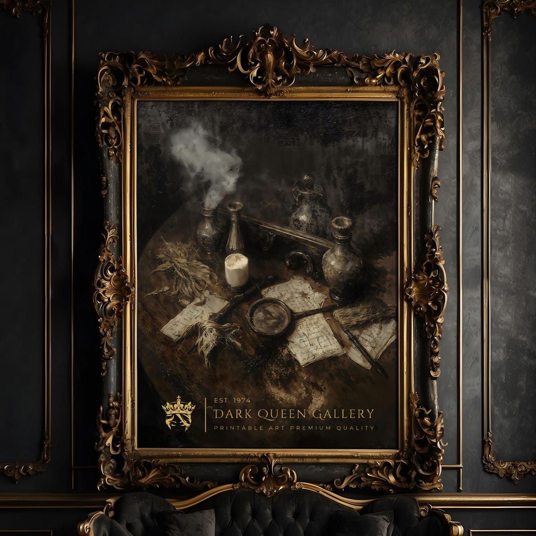 Magic Items Print: Wall Art Gothic Dark Academia Painting Alchemist ...