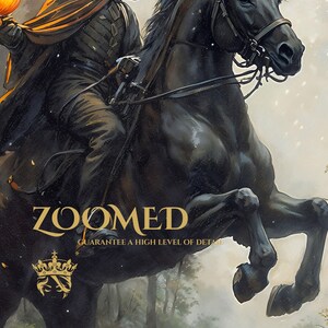 Herald of Halloween Wall Art - Dark Gothic Horse Rider Print | Full ...