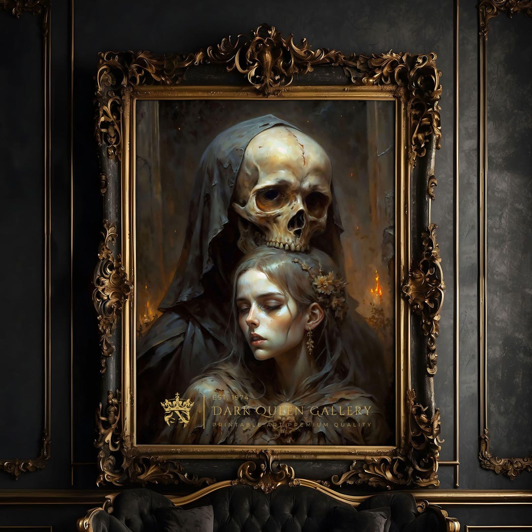 Thought Eater Dark Gothic Skull Portrait - Macabre Horror Academia ...