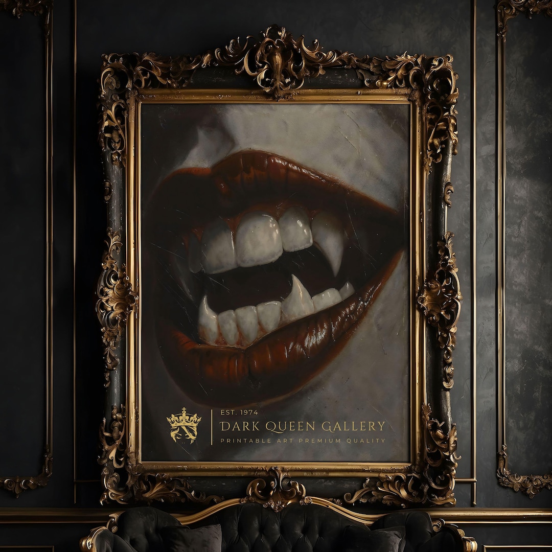 Vampire Fangs Art Print: Dark Victorian Gothic Decor (digital Download ...