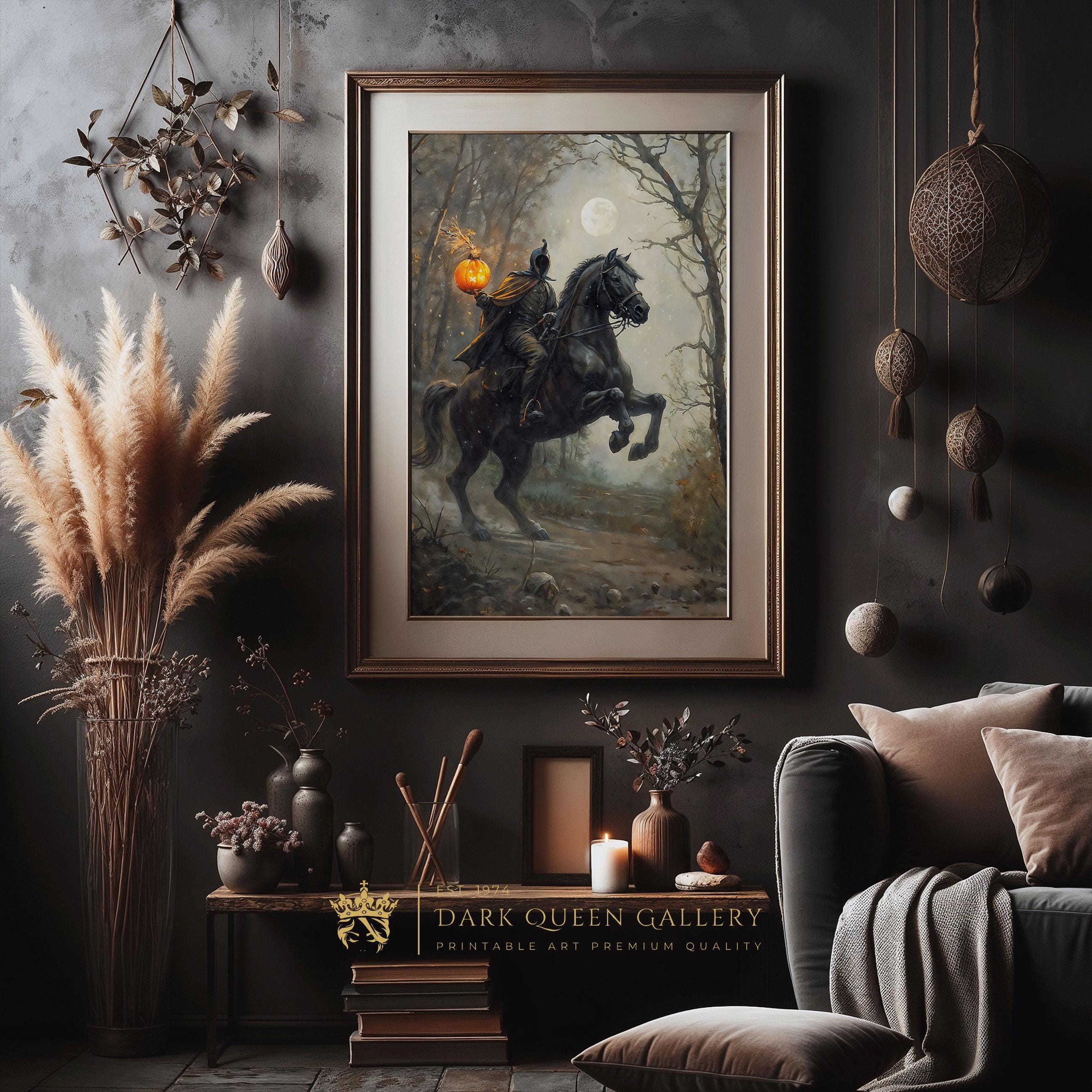 Herald of Halloween Wall Art - Dark Gothic Horse Rider Print | Full ...