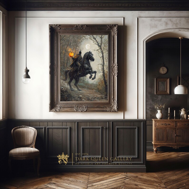 Herald of Halloween Wall Art - Dark Gothic Horse Rider Print | Full ...