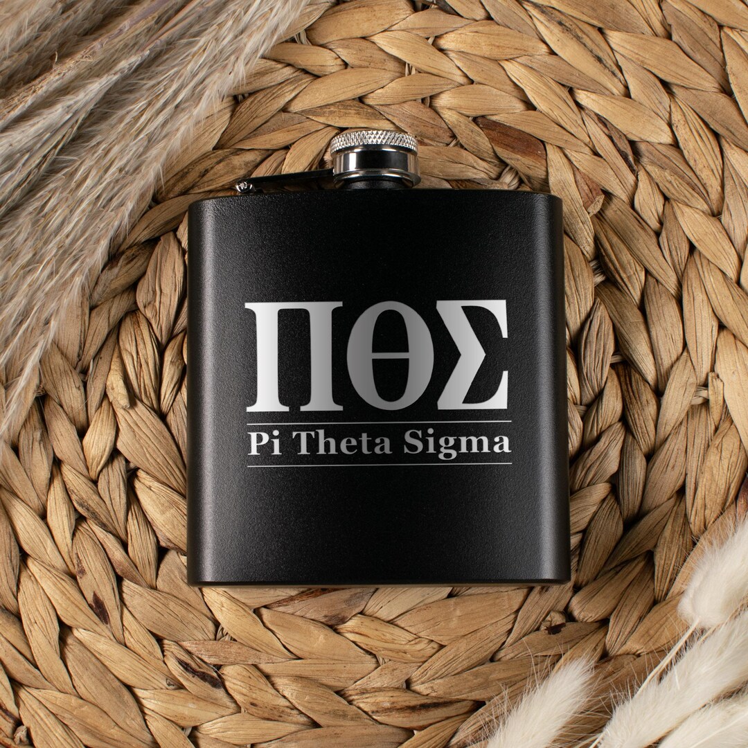 Greek Letters and Custom Text Laser Engraved Flask, Personalized ...