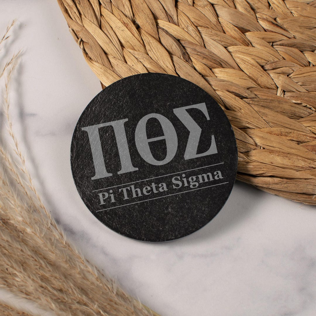 Greek Letters and Custom Text Slate Coaster, Personalized Laser ...