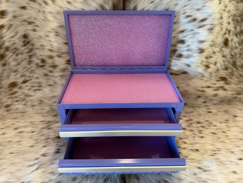 Western Leopard Print Mini Kobalt Purple Tool Box - Customized With ...