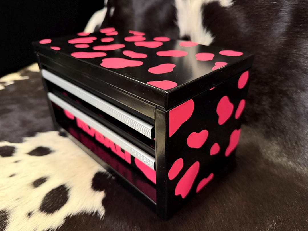 Western Cow Print Mini Kobalt Tool Box - Customized With Permanent ...