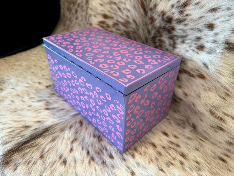 Western Leopard Print Mini Kobalt Purple Tool Box - Customized With ...