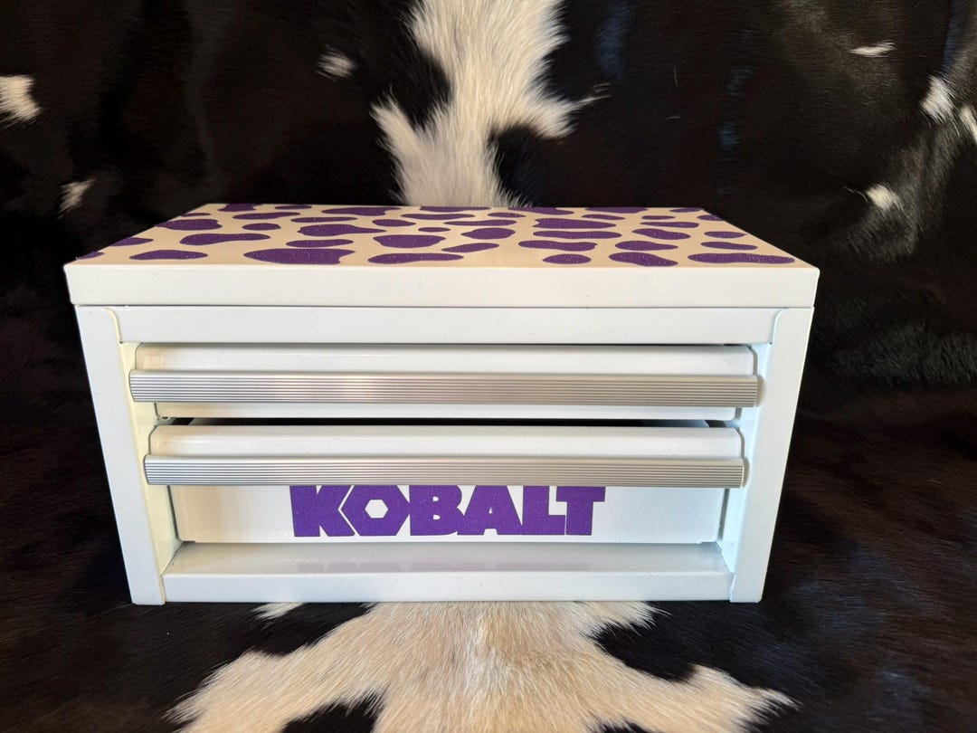 Western Cow Print Mini Kobalt Tool Box - Customized With Permanent ...
