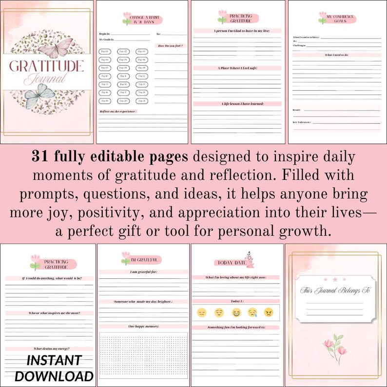 Gratitude Journal Master Resell Rights, Writing Journal Pages ...