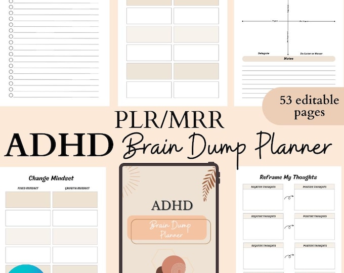 Brain Dump | ADHD Daily Planner | Productivity | Priority Matrix ...