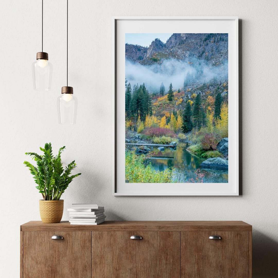 Wenatchee River Fall Foliage Print: Washington State Landscape - Etsy