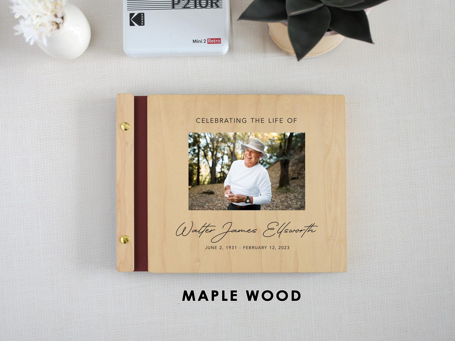 Custom Photo Memorial Guest Book, Celebration of Life Memory Book, Loss ...
