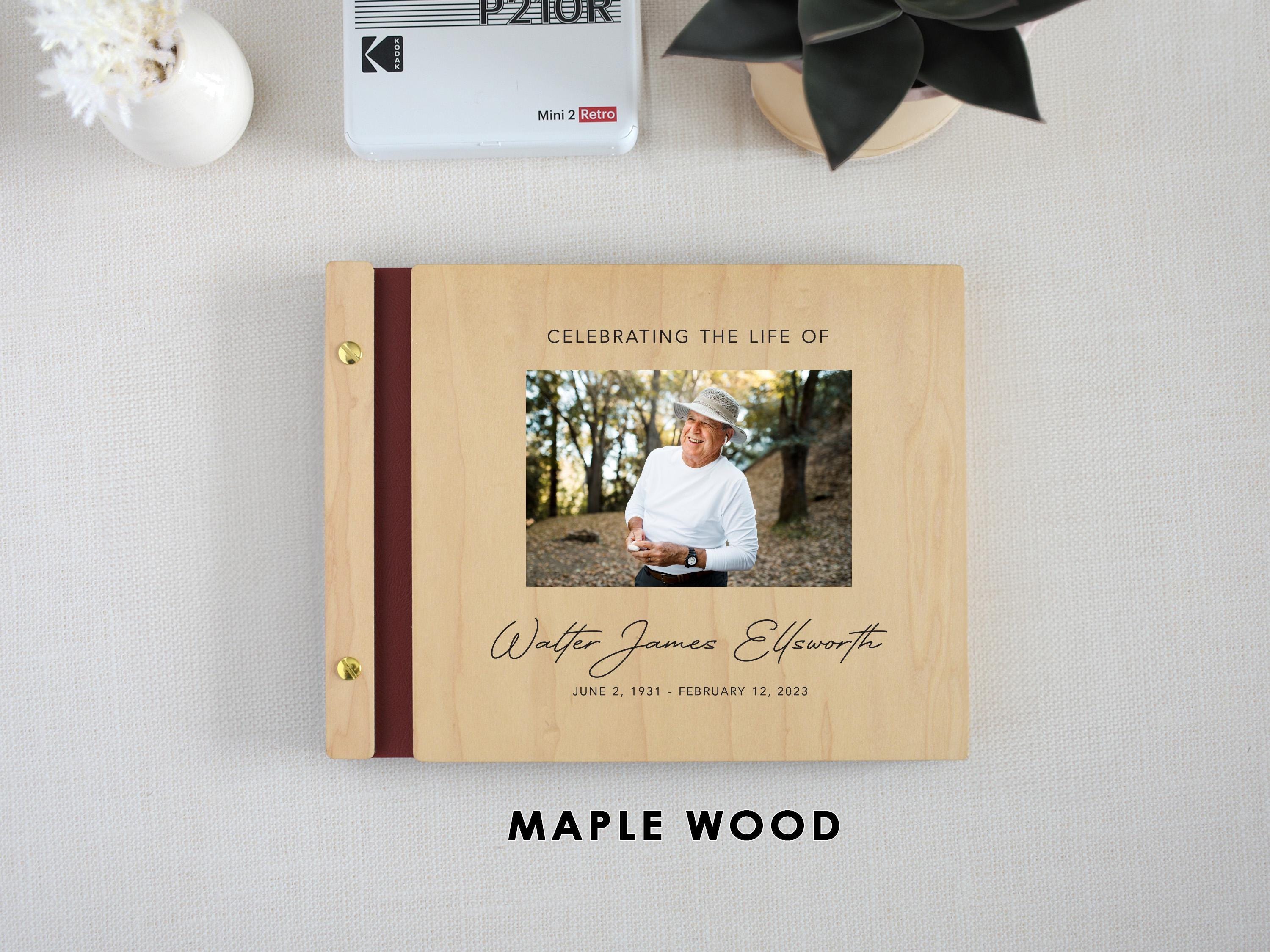 Custom Photo Memorial Guest Book, Celebration of Life Memory Book, Loss ...