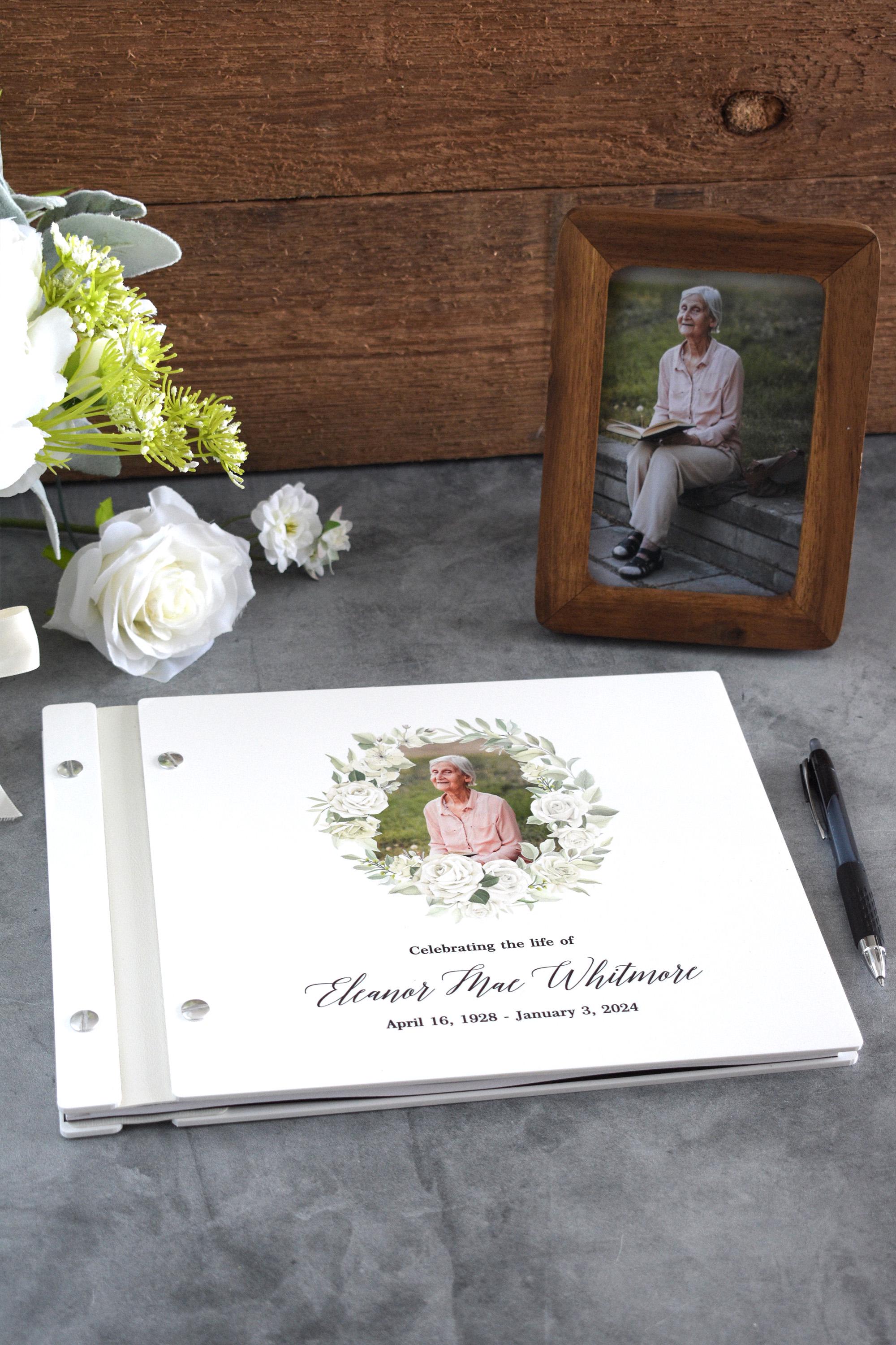 Custom Photo Memorial Guest Book, Celebration of Life Memory Book, Loss ...
