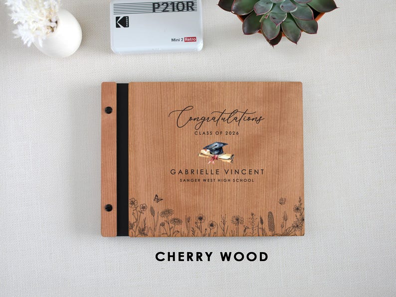 Personalized 2026 Graduation Guest Book, Floral Grad Party Sign in Book ...