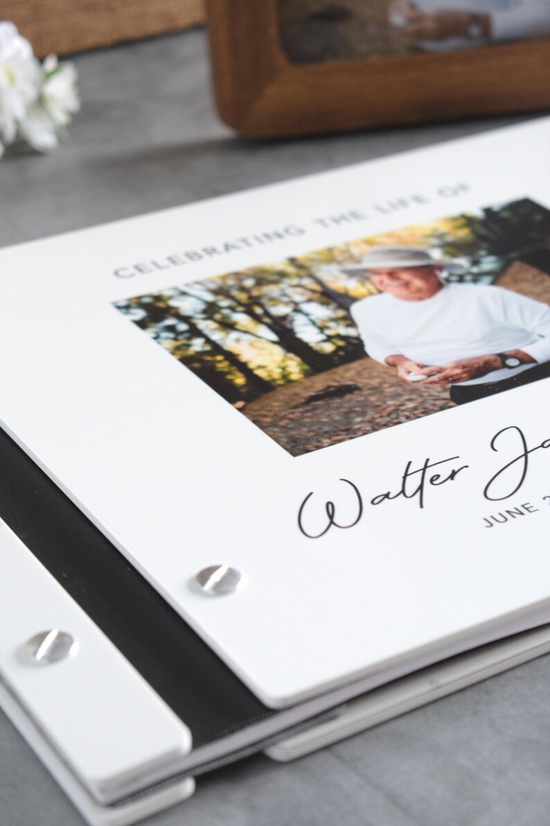 Custom Photo Memorial Guest Book, Celebration of Life Memory Book, Loss ...