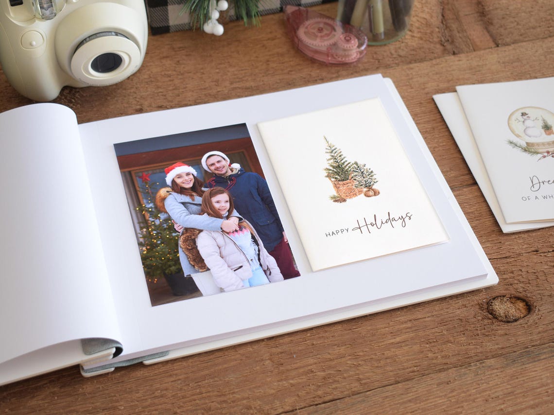 Christmas Tree Holiday Card Album, Family Christmas Memory Book ...