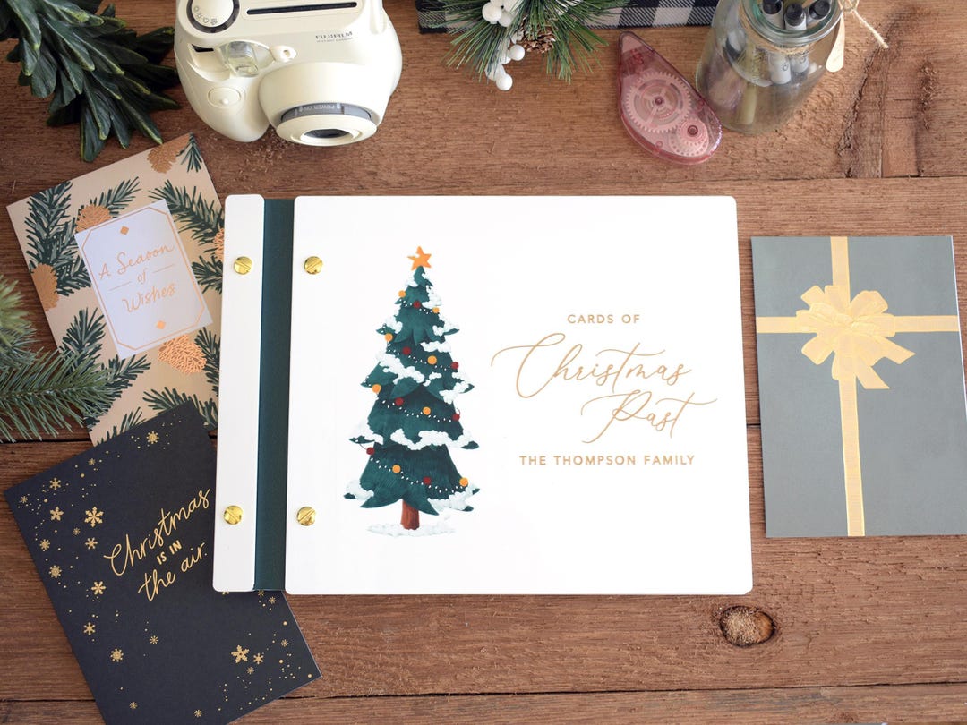 Christmas Tree Holiday Card Album, Family Christmas Memory Book ...