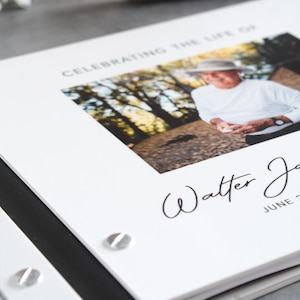 Custom Photo Memorial Guest Book, Celebration of Life Memory Book, Loss ...
