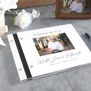 Custom Photo Memorial Guest Book, Celebration of Life Memory Book, Loss ...