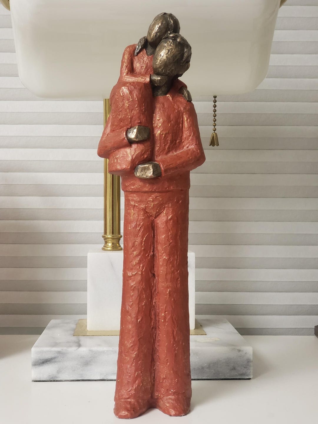 Vintage Genesis Fine Arts Sculpture: Father & Daughter, Cold Cast ...