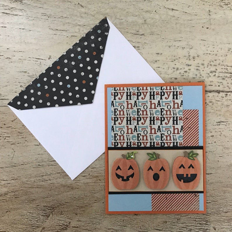 Happy Halloween With 3D Jack-o-lantern Embellishments Handmade Greeting ...