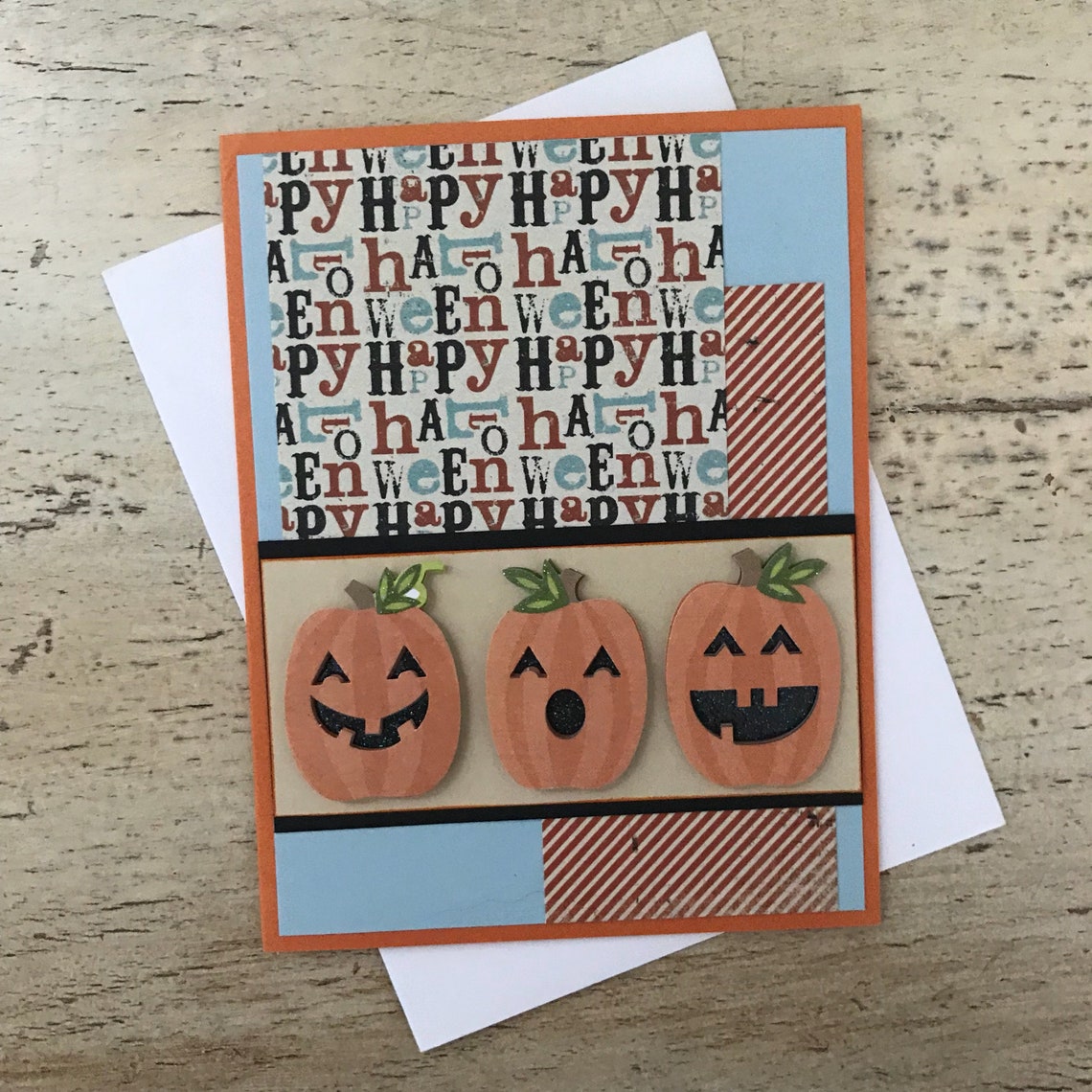 Happy Halloween With 3D Jack-o-lantern Embellishments Handmade Greeting ...