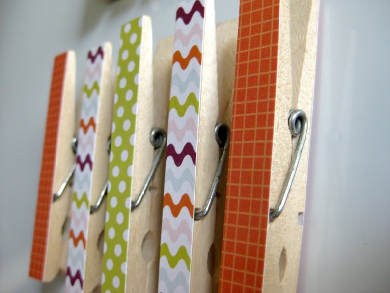 Funky Clothespin Magnets Set of 5 - Etsy