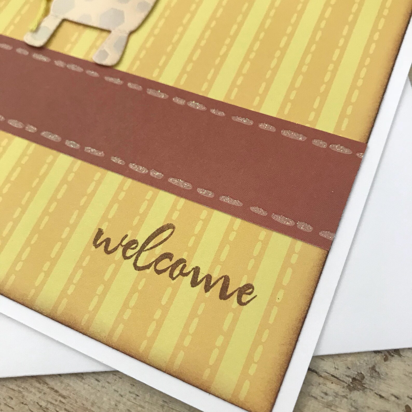 Welcome With Giraffe Handmade Baby Greeting Card - Etsy