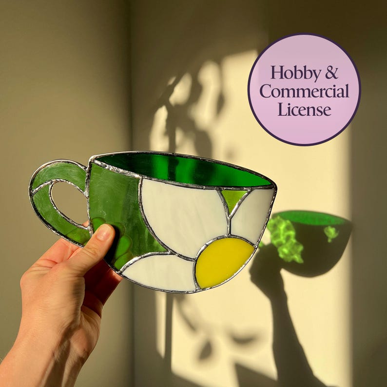 Daisy Cup Stained Glass Pattern Digital Download - Etsy