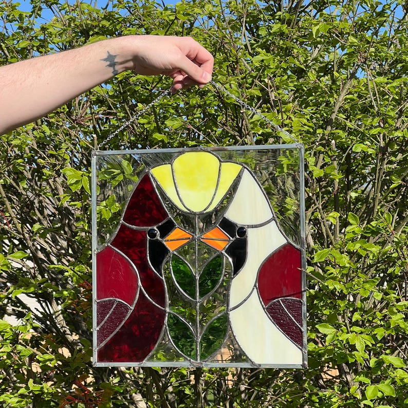 Cardinals Stained Glass Pattern Digital Download - Etsy