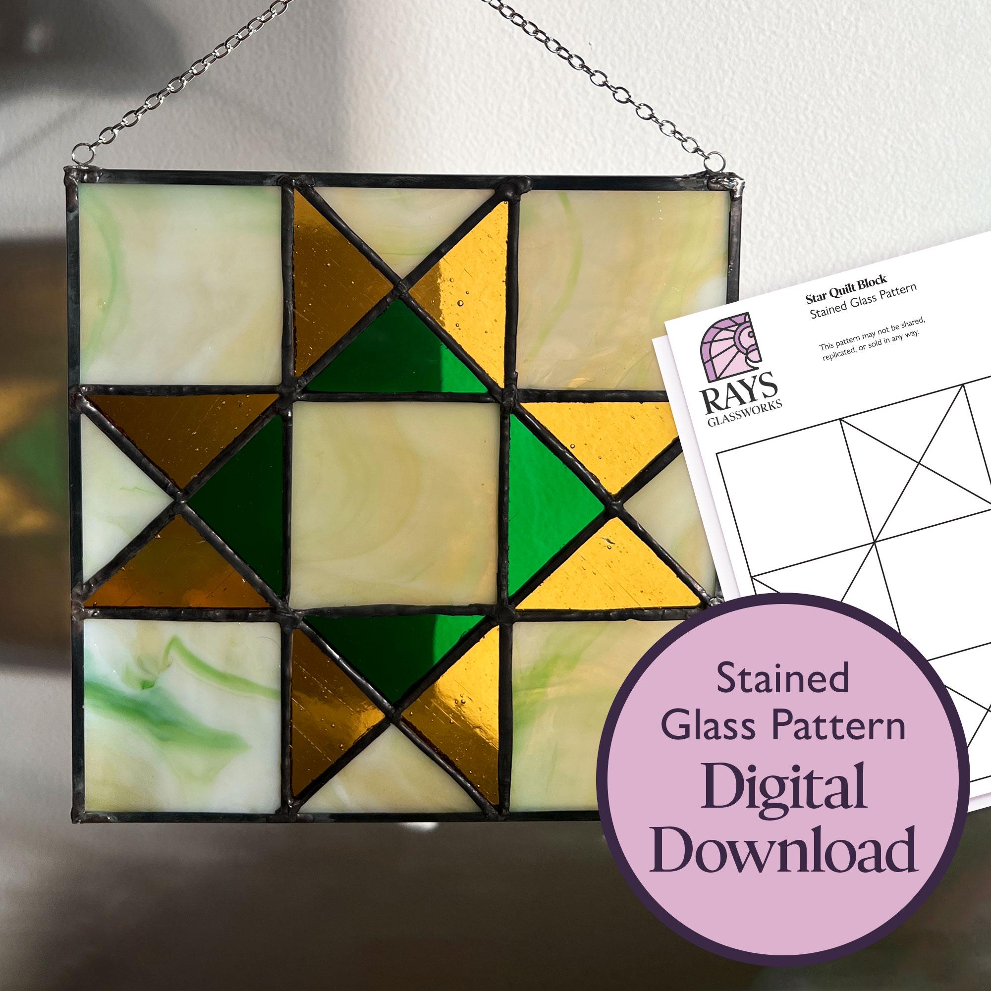 Star Quilt Block Stained Glass Pattern Digital Download - Etsy