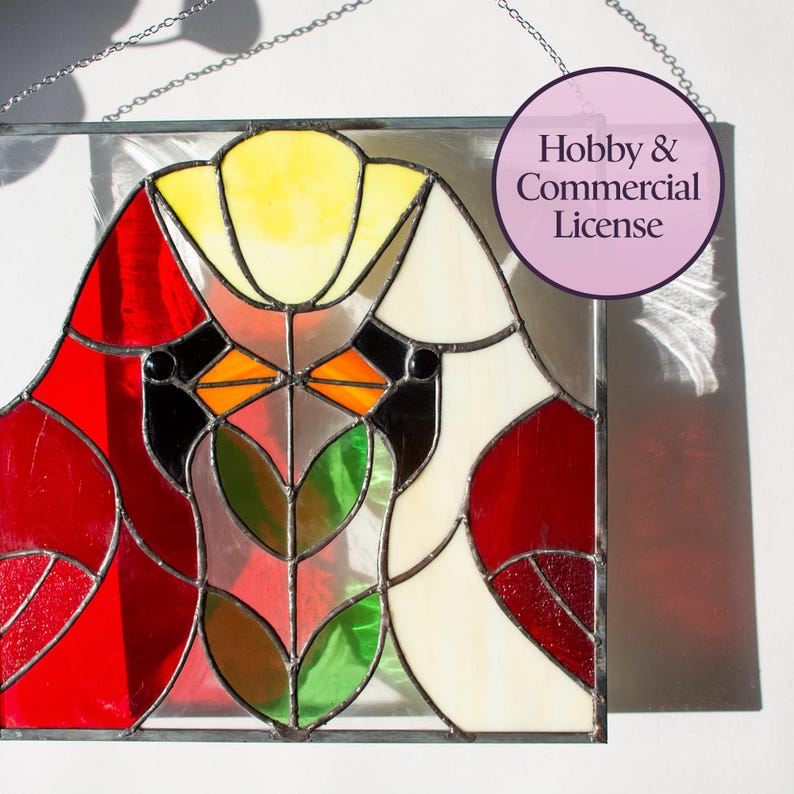 Cardinals Stained Glass Pattern Digital Download - Etsy