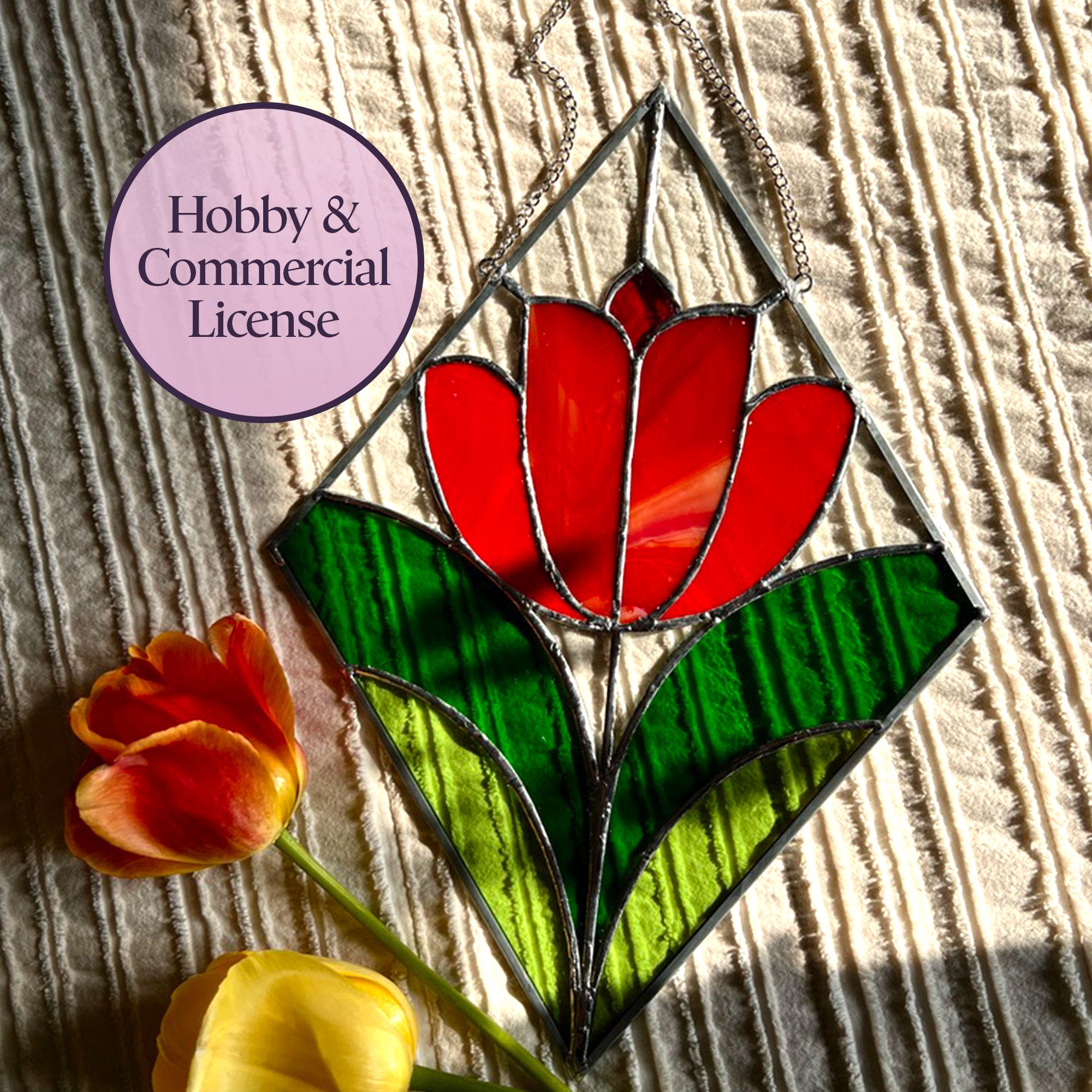 Tulip Diamond Stained Glass Pattern Digital Download - Etsy