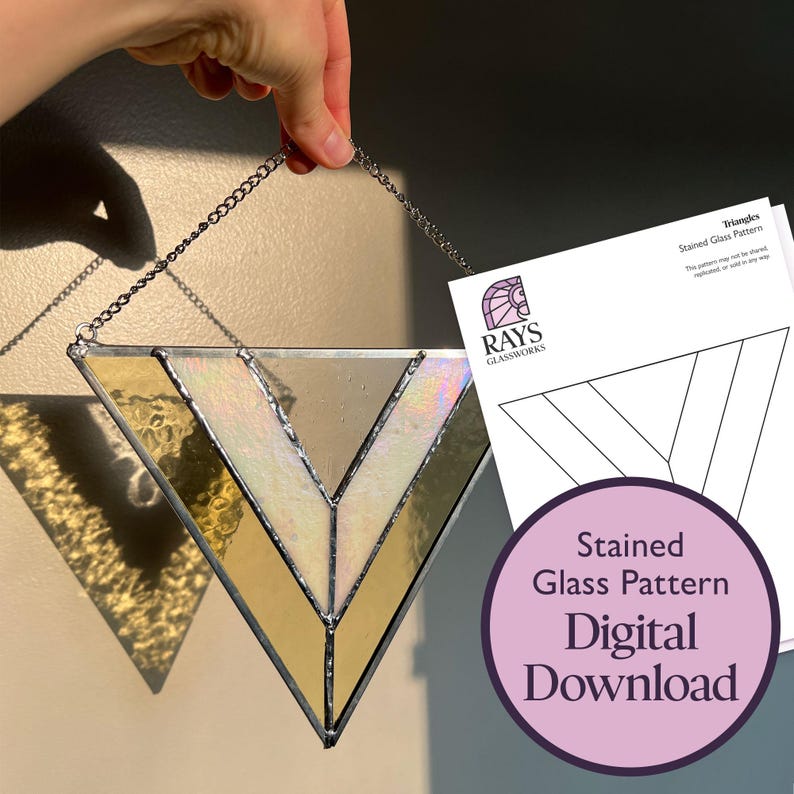 Geometric Triangle Stained Glass Pattern Digital Download - Etsy
