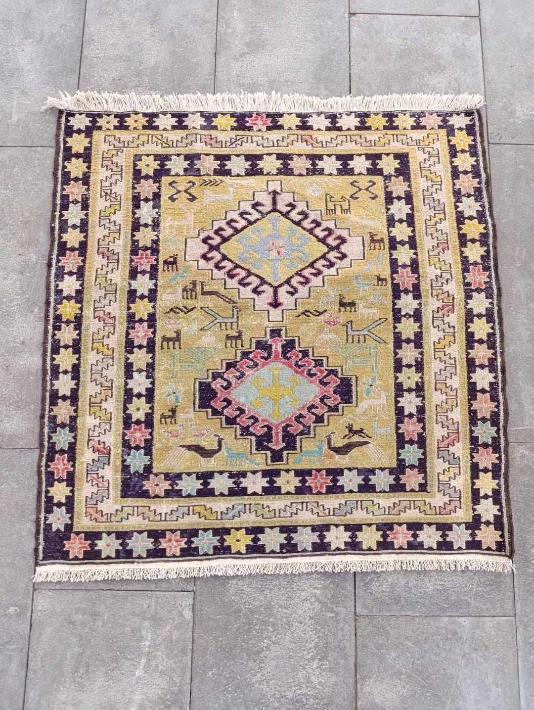 Vintage Persian Shahsavan Silk Rug Wall Hanging Tribal Decor Home ...