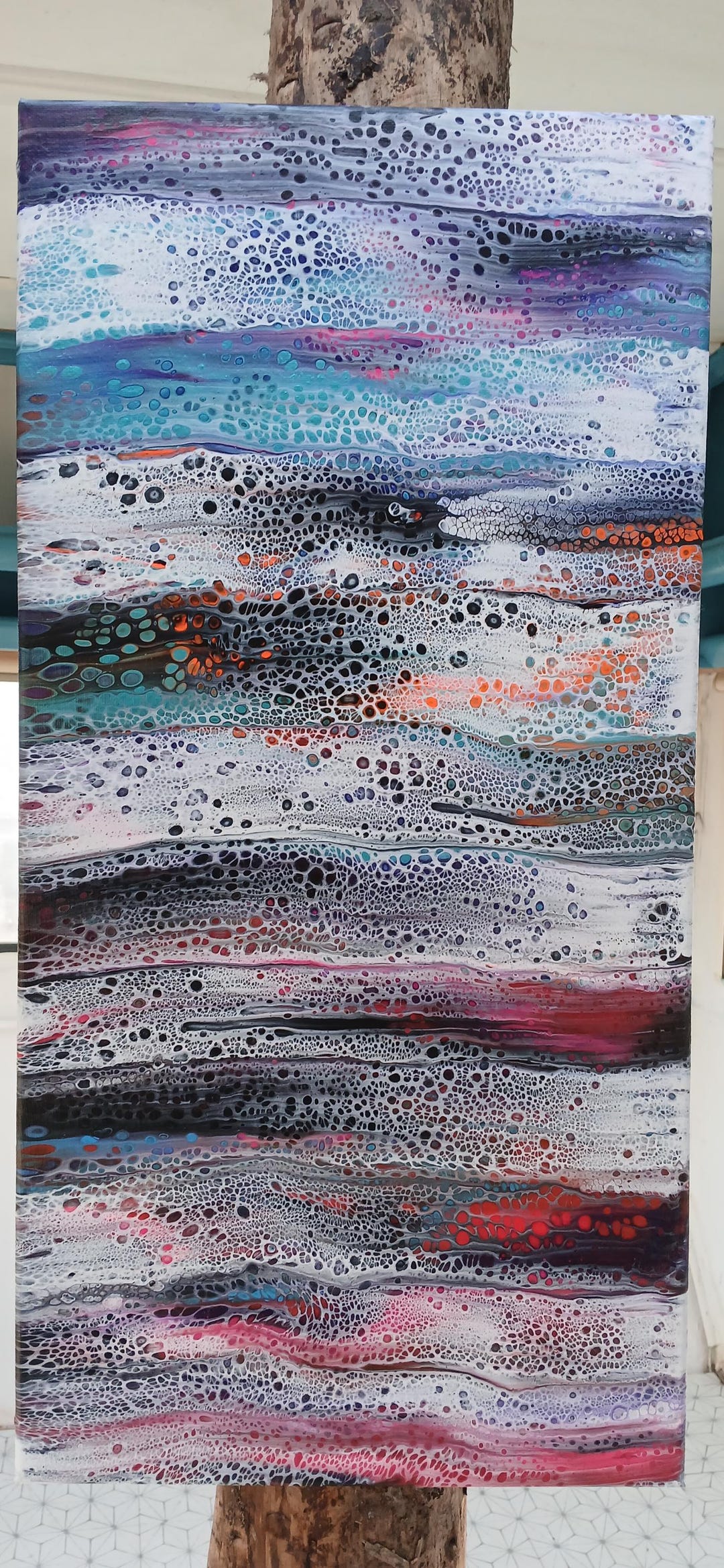 Acrylic Swipe Painting: Abstract Wall Decor on Canvas - Etsy