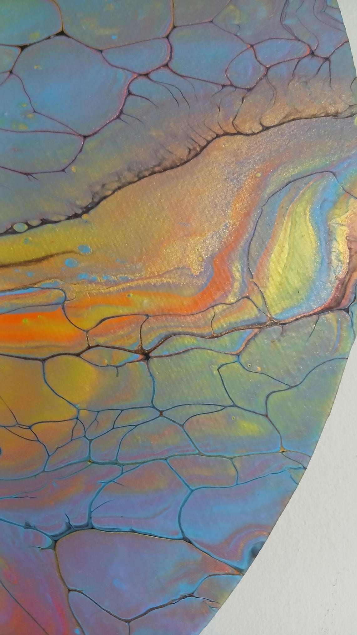 Acrylic Pour, Multi-colour Painting, on Round Stretched Canvas - Etsy