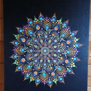 LARGE Mandala Wall Art, Acrylic Painting, Large Stretched Canvas - Etsy