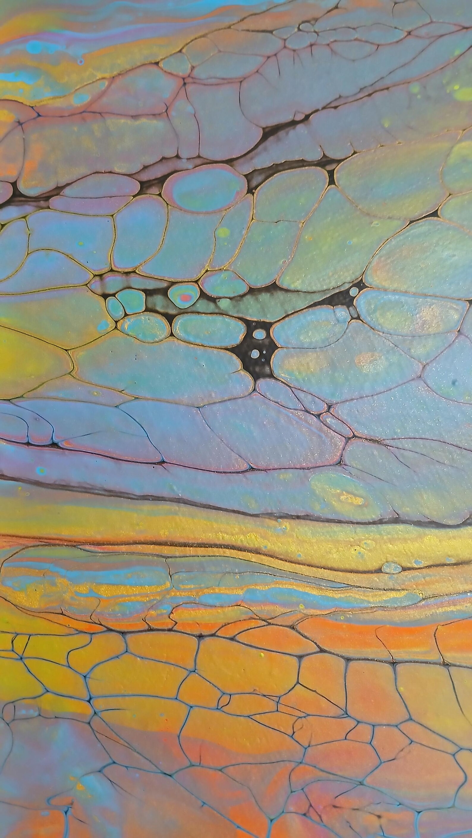Acrylic Pour, Multi-colour Painting, on Round Stretched Canvas - Etsy