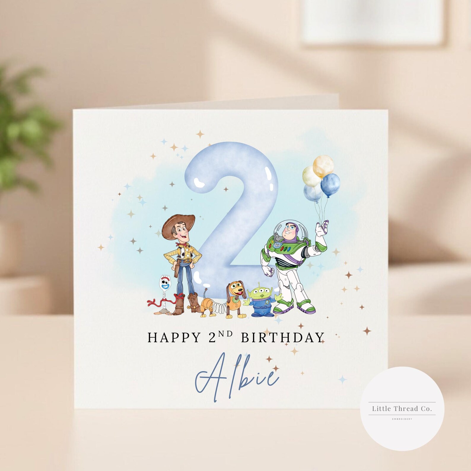 Personalised Happy Birthday Toy Story Blue Pink Card - Etsy