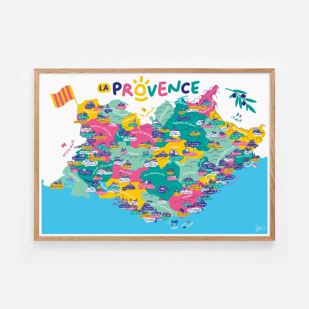 Poster "la Provence" / Map / France / Wall Art / Decoration - Etsy