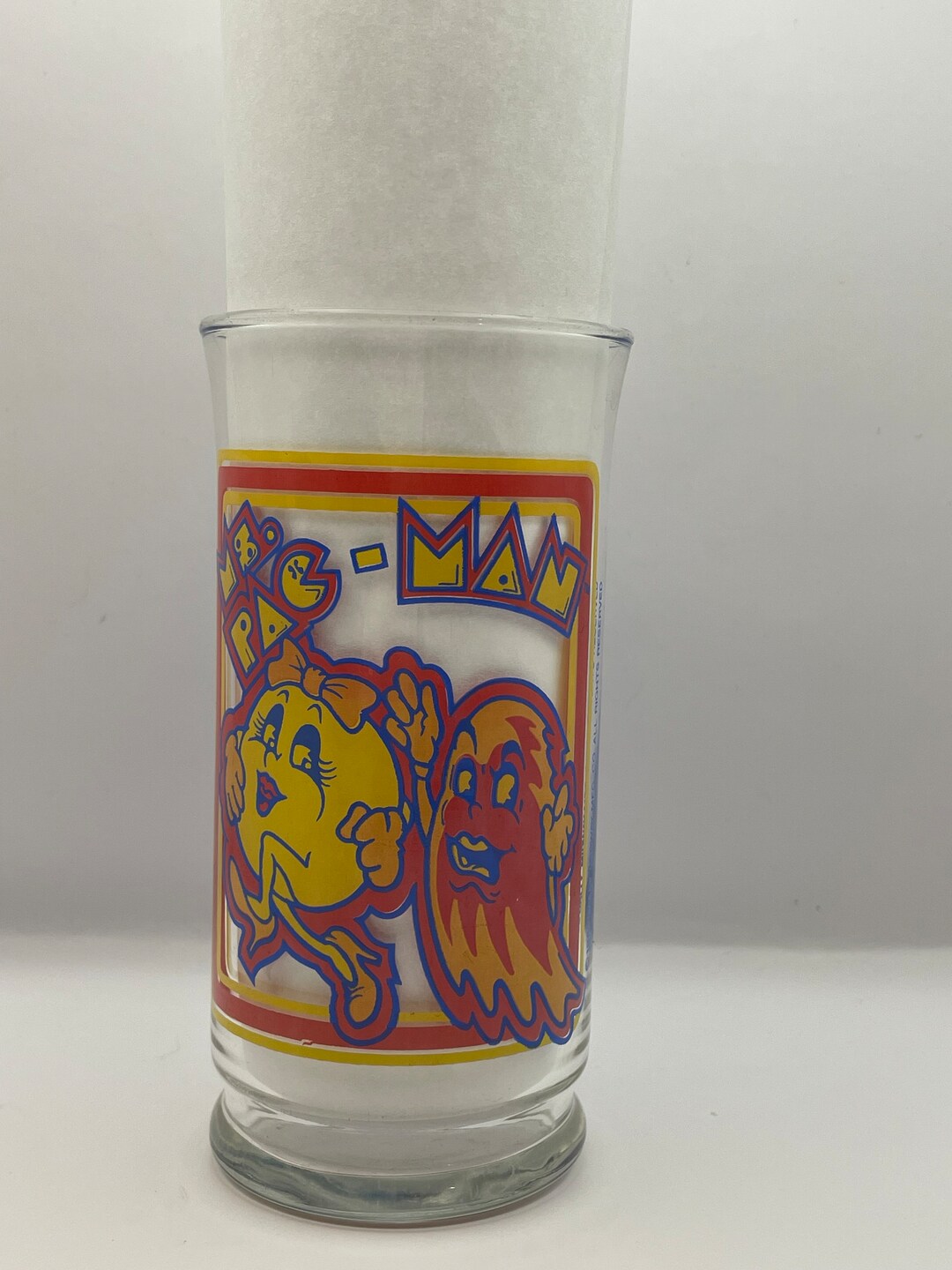 Vintage 1980's Ms Pac-man Glass 1982 Bally Midway Glass. Video Game ...